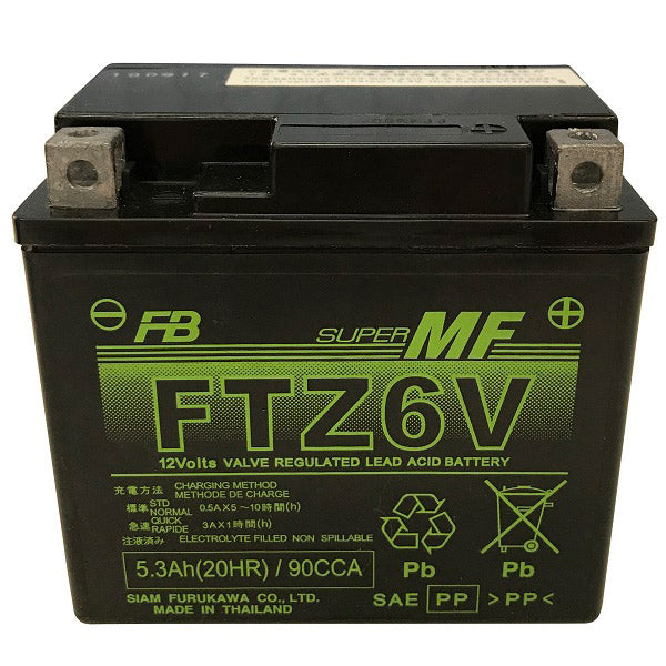 古河電池:シールド型 バイク用バッテリー [ 液入充電済 ] Unleashシリーズ FTZ6V【3～5営業日以内に発送予定（欠品等除く ...